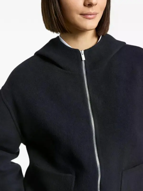 Peserico Ribbed-knit Hooded Jacket