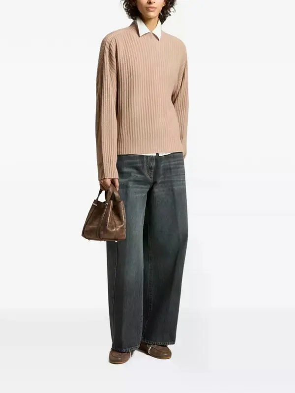 Peserico Ribbed-knit Mock-neck Sweater