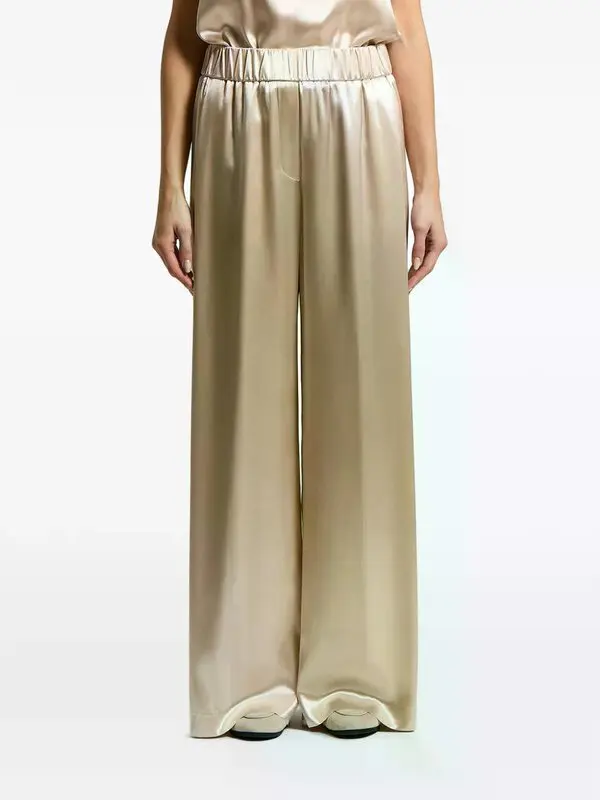 Peserico Satin-finish Elasticated-waistband Palazzo Pants