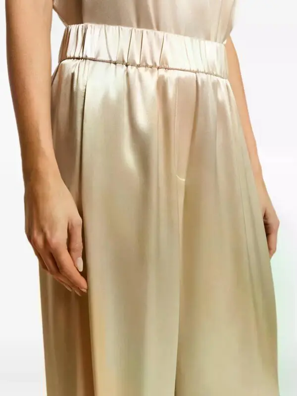 Peserico Satin-finish Elasticated-waistband Palazzo Pants