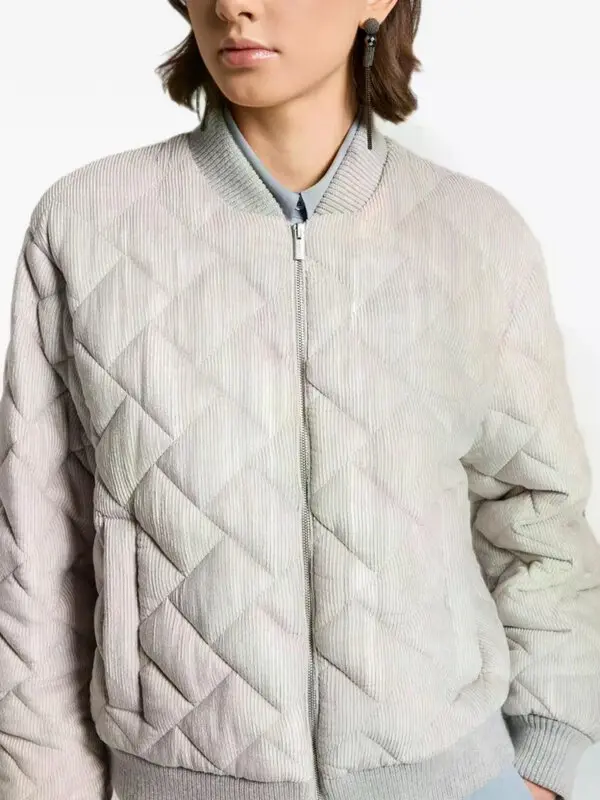 Peserico Quilted Corduroy Bomber Jacket
