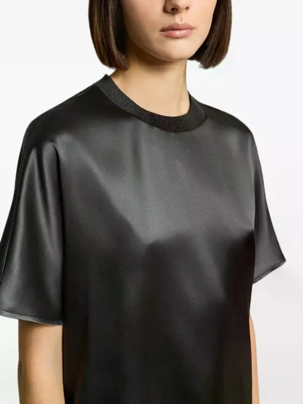 Peserico Satin-finish Short-sleeve Blouse
