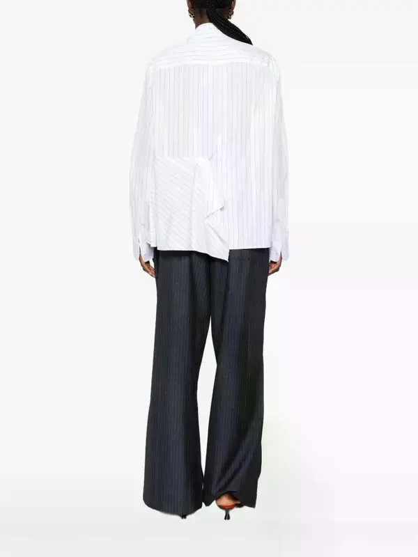 JW Anderson Pinstripe-print Asymmetric-hem Shirt