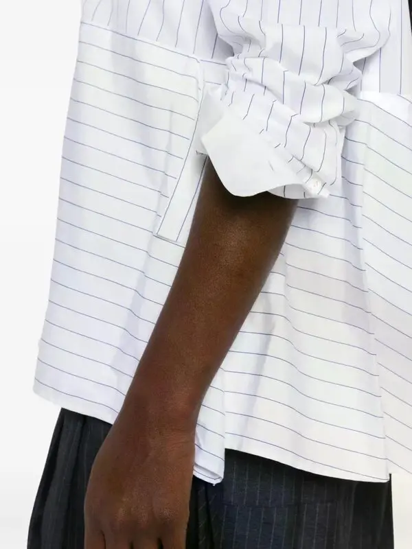 JW Anderson Pinstripe-print Asymmetric-hem Shirt