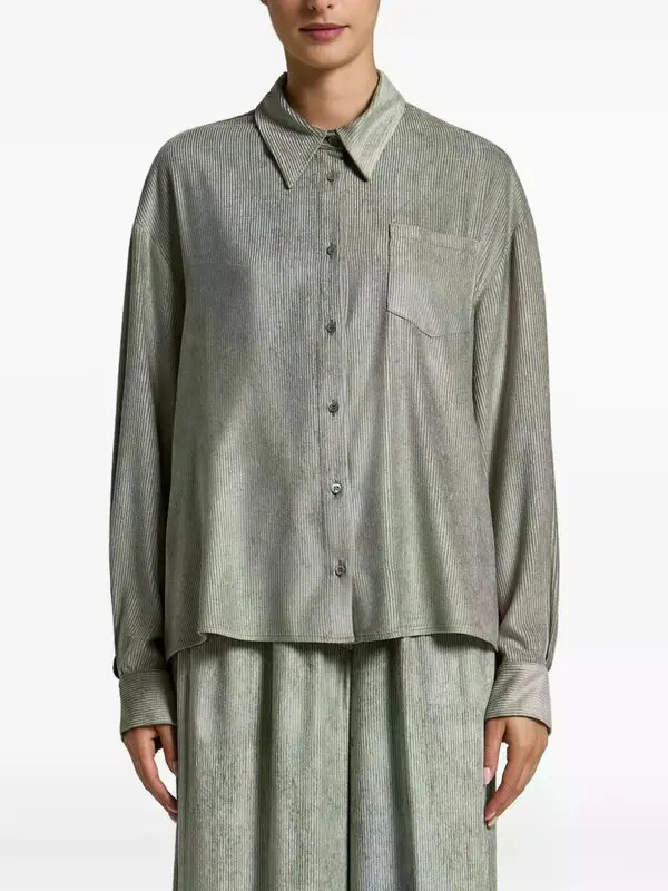 Peserico Corduroy Chest-pocket Shirt - Grey