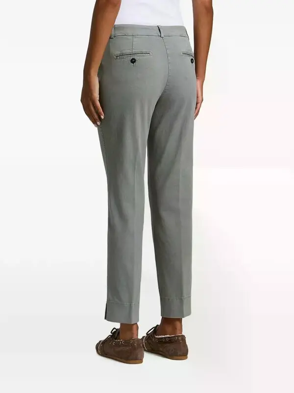 Peserico Pressed-crease Cropped Trousers - Green