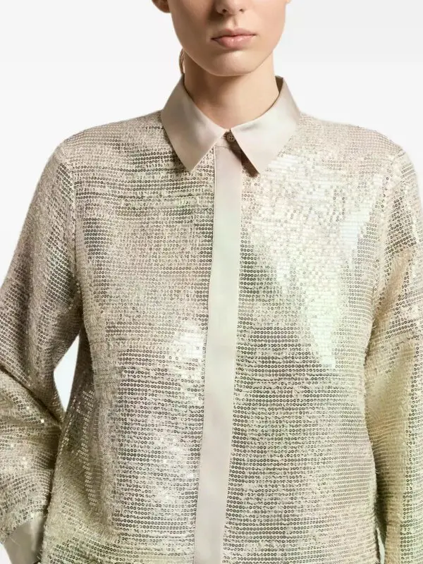 Peserico Sequin-embellished Long-sleeved Shirt