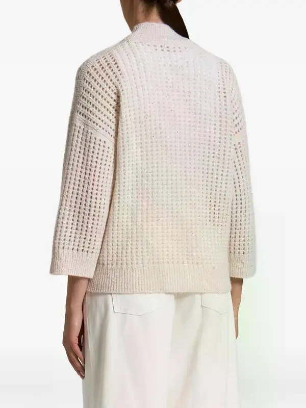 Peserico Sequin-embellished Open-knit Sweater