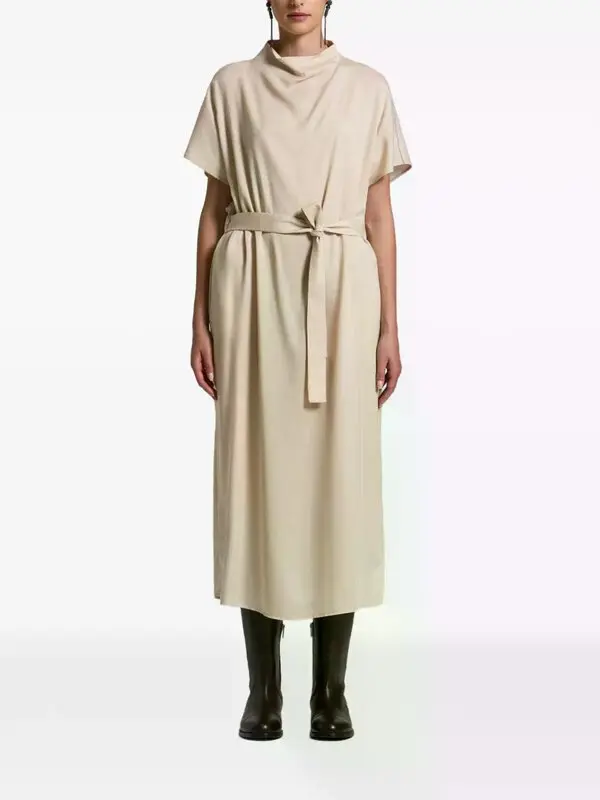 Peserico Belted High-neck Midi Dress