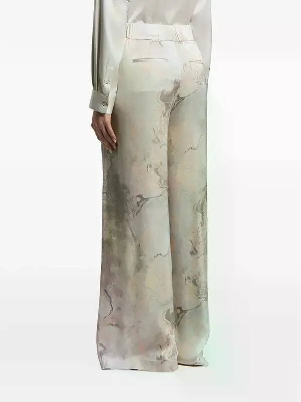 Peserico Abstract-print Elasticated-waistband Palazzo Pants