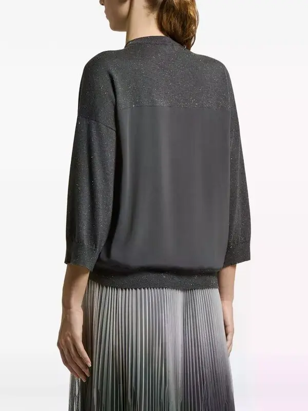 Peserico Flecked-knit Panelled Sweater