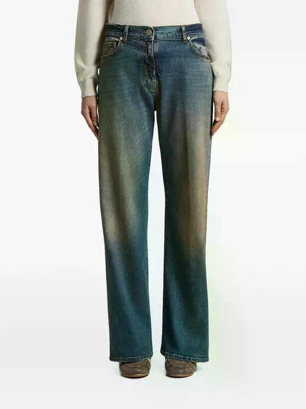 Peserico Faded Wide-leg Jeans