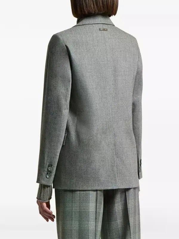 Peserico Single-breasted Peaked-lapel Jacket - Grey