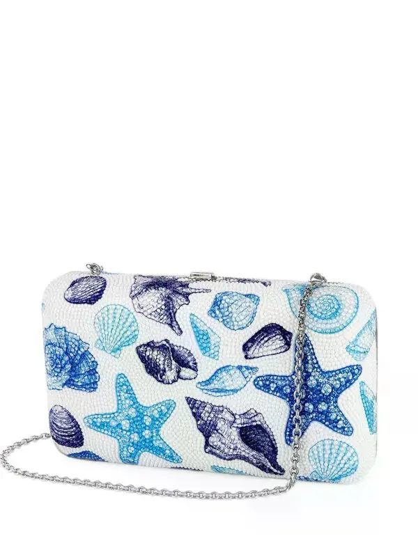 Judith Leiber Seashell-print Crystal-embellished Clutch Bag - White