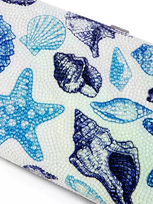 Judith Leiber Seashell-print Crystal-embellished Clutch Bag
