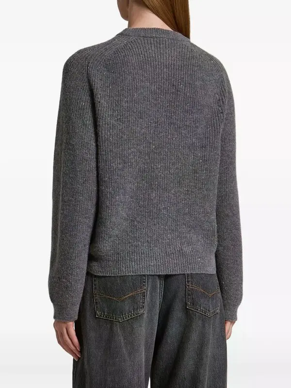 Peserico Sequin-embellished Ribbed-knit Sweater