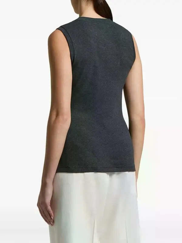 Peserico Embellished Sleeveless Top - Grey