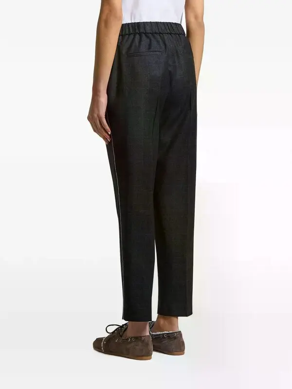 Peserico Check-pattern Stripe-detail Trousers