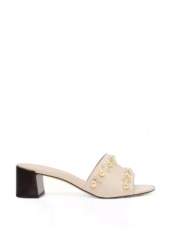 STUART WEITZMAN Perry Stud-embellished Sandals - Neutrals