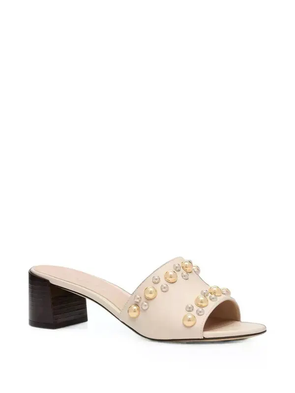 STUART WEITZMAN Perry Stud-embellished Sandals - Neutrals