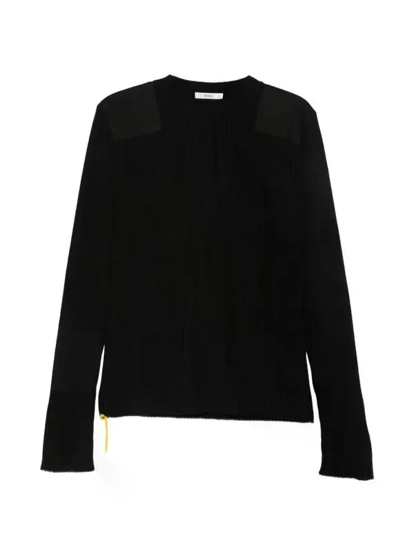 Fendi Ribbed-knit Shoulder-patch Sweater