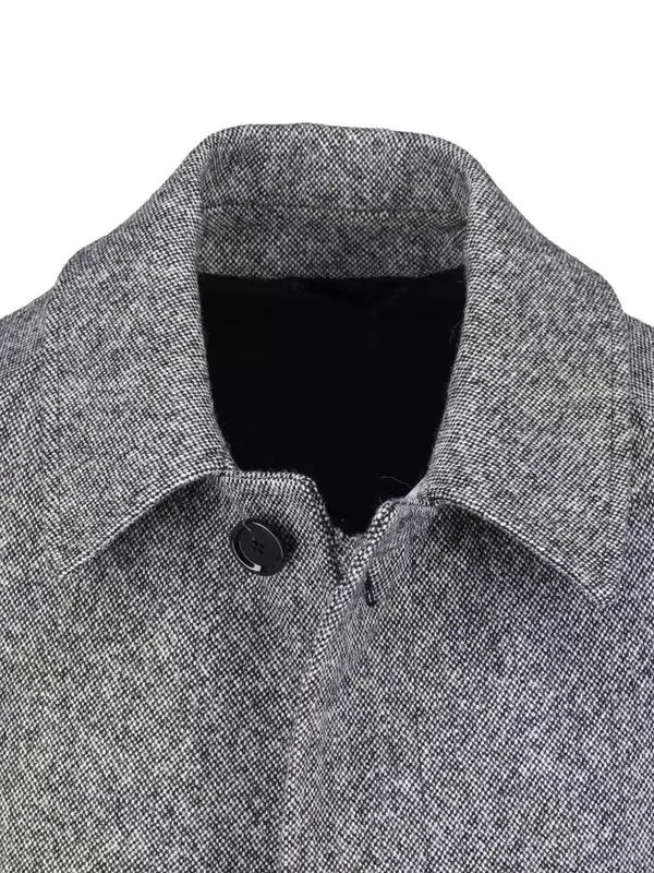 LARDINI Herringbone-pattern Wool Coat