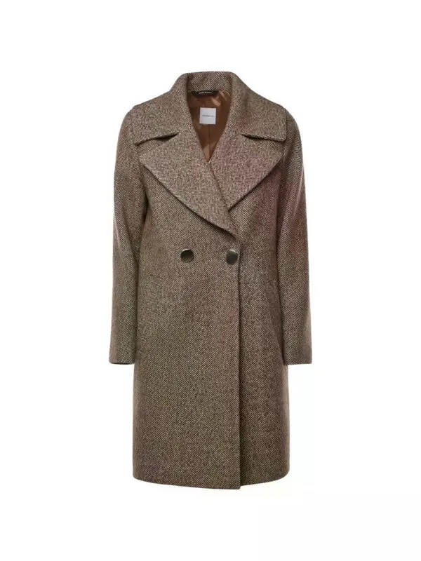 ALISHEVA Herringbone Double-breasted Coat