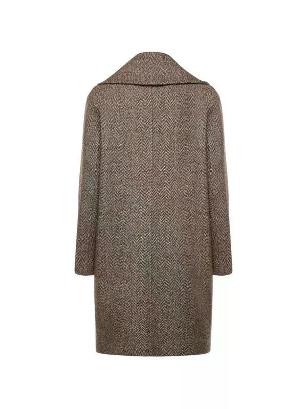 ALISHEVA Herringbone Double-breasted Coat