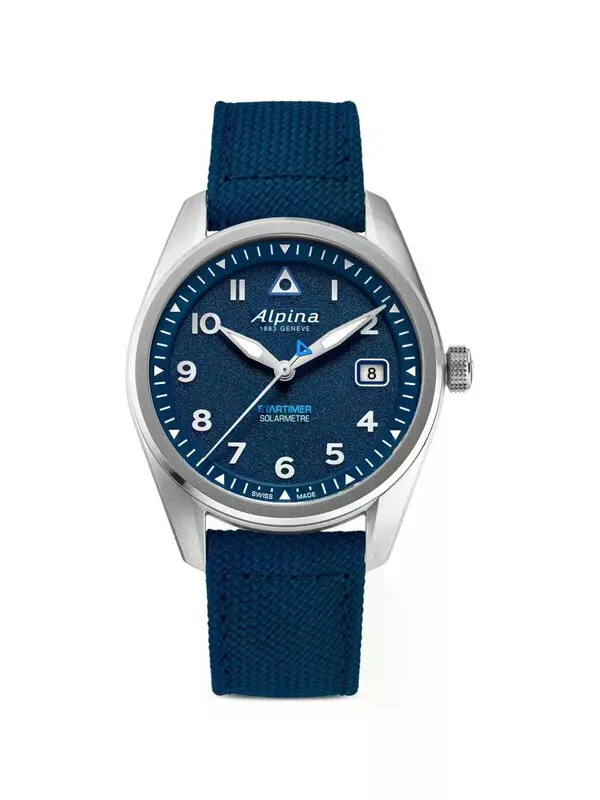 ALPINA Startimer Pilot Solarmetre 38mm Watch - Blue
