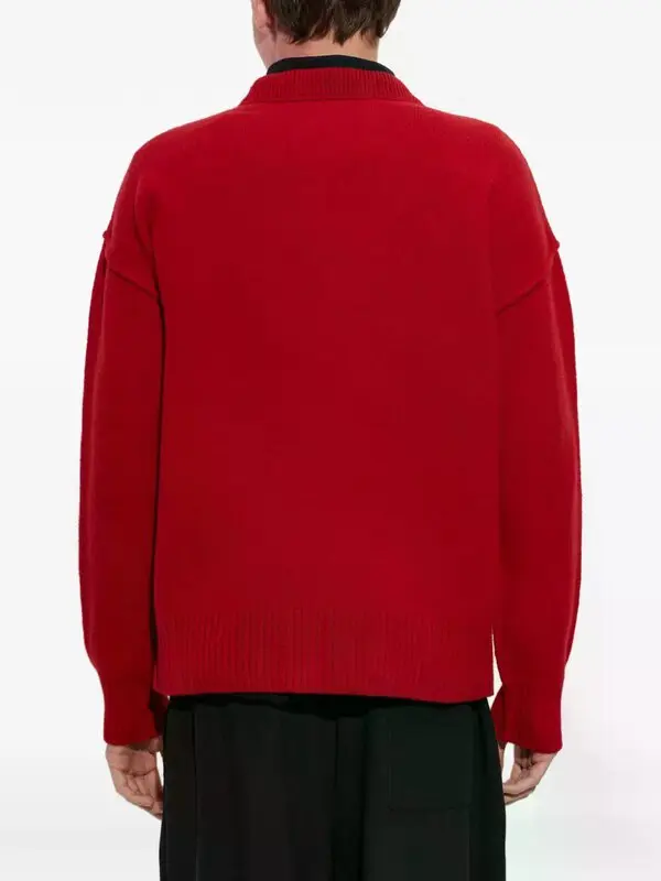 AMI Paris Crew-neck Wool Sweater With De Coeur