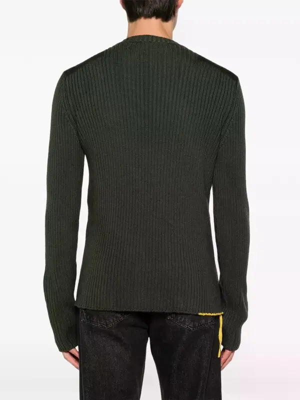 Fendi Ribbed-knit Shoulder-patch Sweater