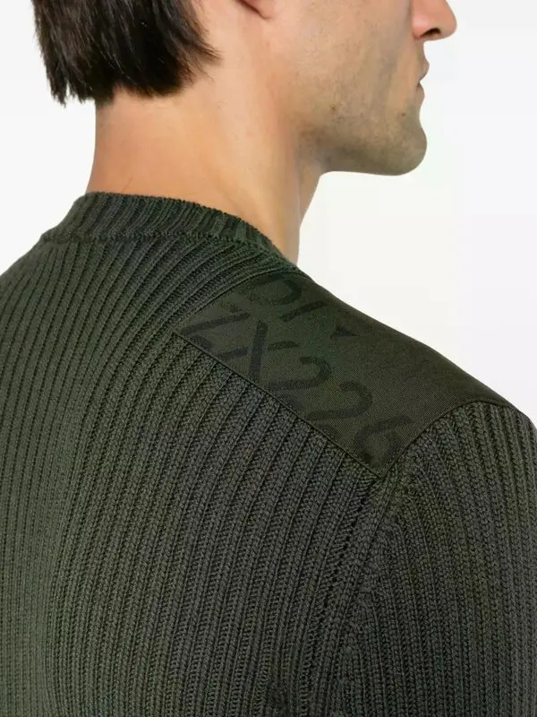 Fendi Ribbed-knit Shoulder-patch Sweater