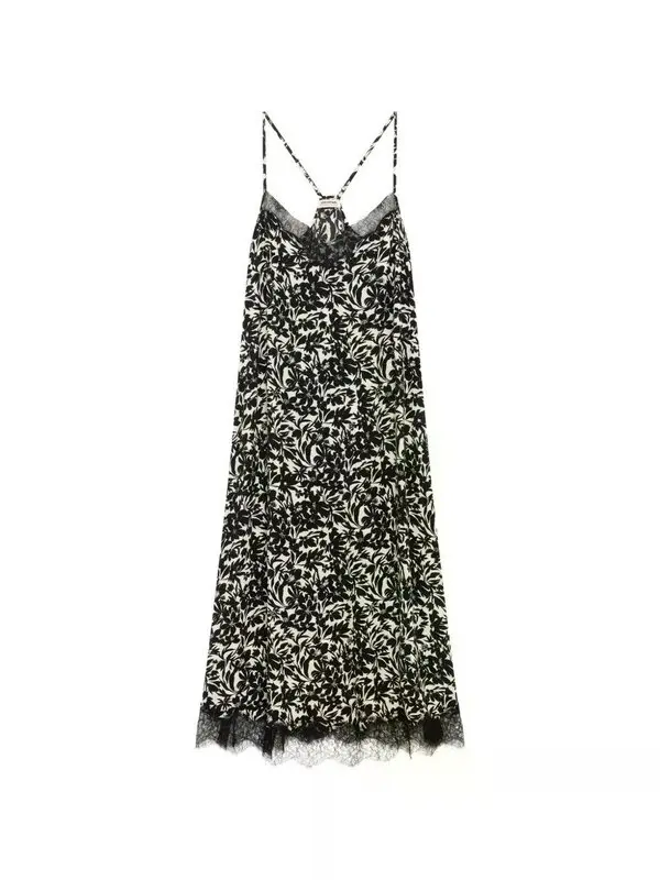 Zadig&Voltaire Respa Soft Night Flowers Midi Dress - Black
