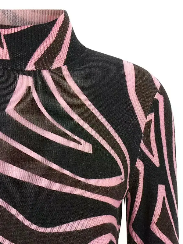 Emilio Pucci Labirinto Print High-neck Wool Sweater - Brown