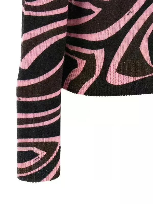 Emilio Pucci Labirinto Print High-neck Wool Sweater - Brown