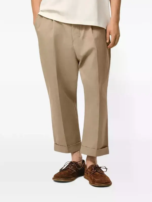 AMI Paris Pleated-detail Turn-up Trousers