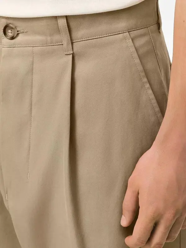 AMI Paris Pleated-detail Turn-up Trousers