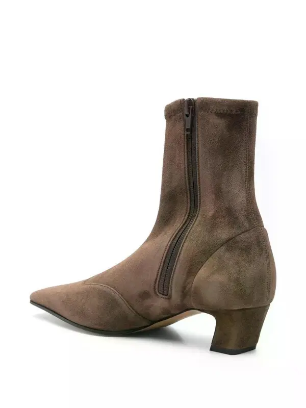 Khaite Suede Pointed-toe Ankle Boots