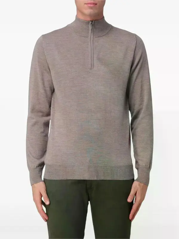 XC Half-zip Merino-wool Sweater - Brown