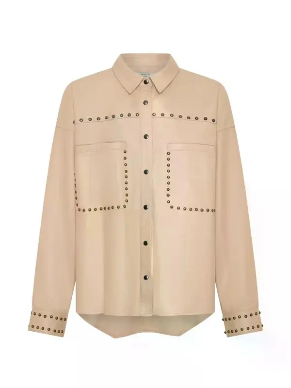 ONETEASPOON Daria Stud-embellished Leather Jacket
