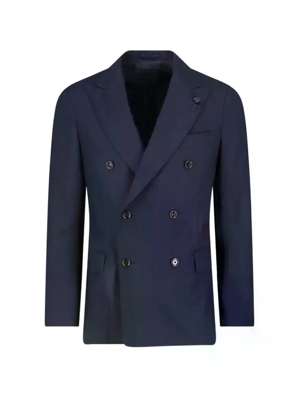 LARDINI Double-breasted Peak-lapel Suit Jacket