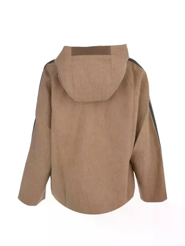 Lorena Antoniazzi Hooded Side-stripe Coat