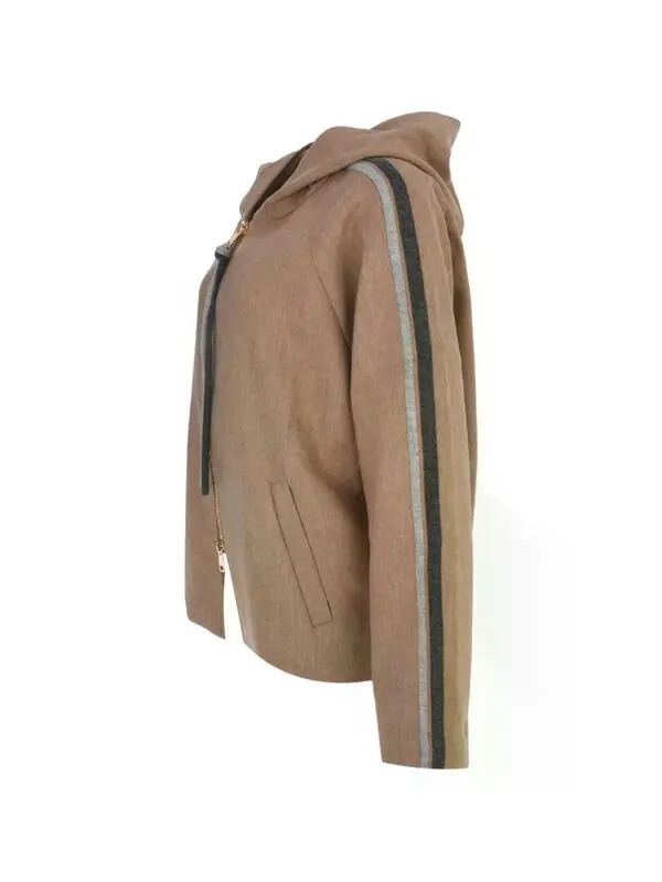 Lorena Antoniazzi Hooded Side-stripe Coat