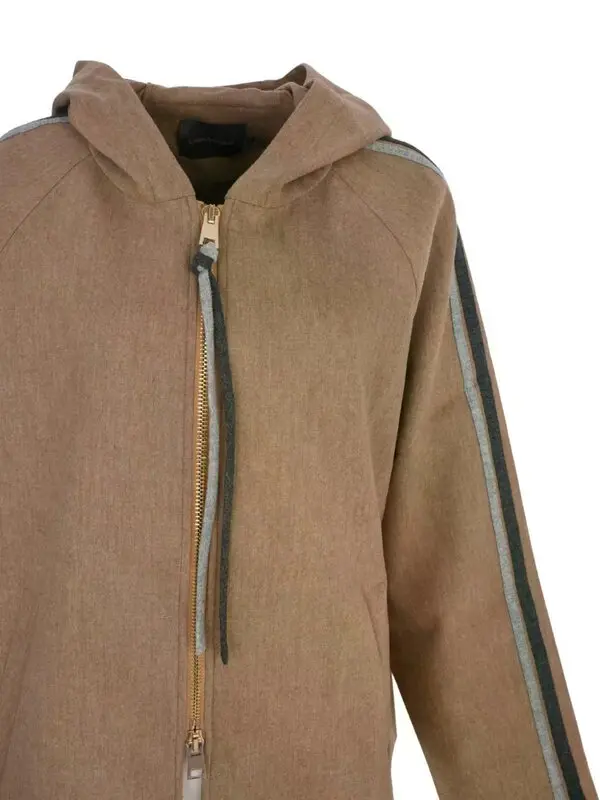 Lorena Antoniazzi Hooded Side-stripe Coat