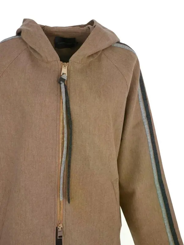 Lorena Antoniazzi Hooded Side-stripe Coat