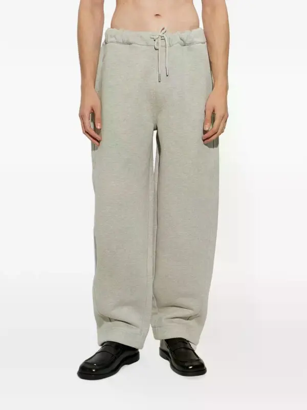 AMI Paris Cotton Track Pants With Heritage Label - Grey