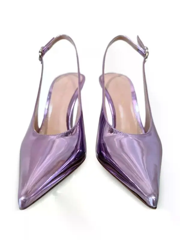 GIANVITO ROSSI Sofia Sling Metallic Pumps