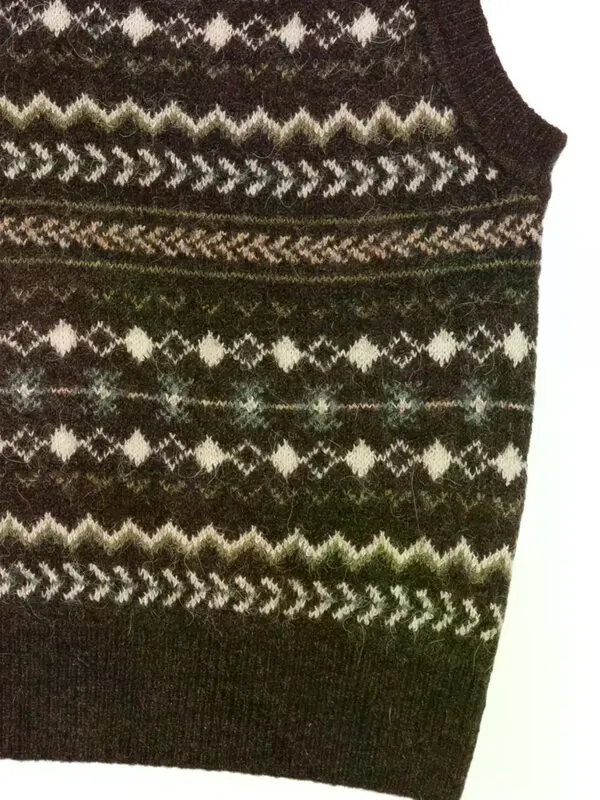 DUNST Fair Isle-knit V-neck Sweater Vest