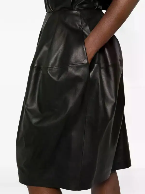TOTEME Pleated Leather Midi Skirt