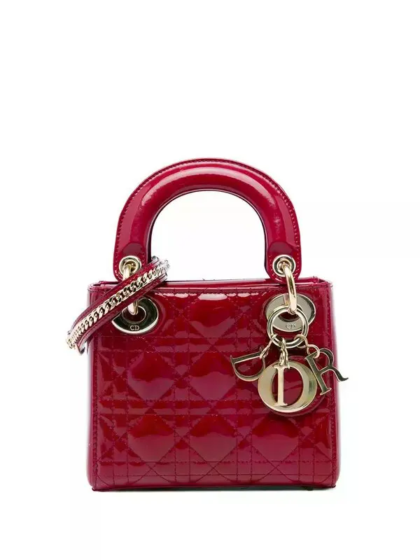 Dior 2018 Mini Patent Cannage Lady Satchel